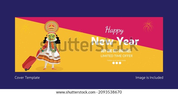 Cover Page Design Happy New Year Stock Vector (Royalty Free) 2093538670 ...