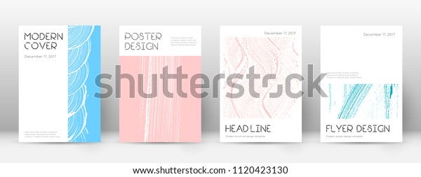 Cover page design template. Minimal brochure layout. Charming trendy ...