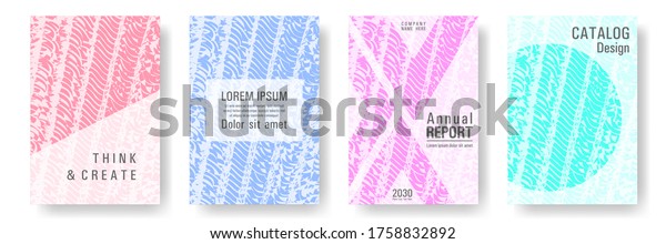 Cover Page Design Templates Set Minimal Stock Vector (Royalty Free ...