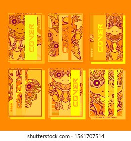 Cover Page Templates Dynamic Vector Set: vector de stock (libre de ...