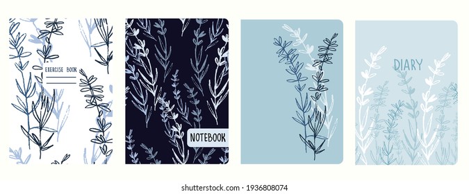 Cover Page Vector Templates Lavender Branches Stock Vector (Royalty ...