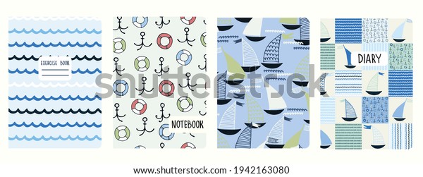 Cover Page Vector Templates Sailing Boats Stock Vector (Royalty Free ...
