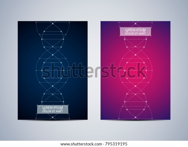 Cover Poster Design Dna Molecule Background Stock Vector (Royalty Free ...