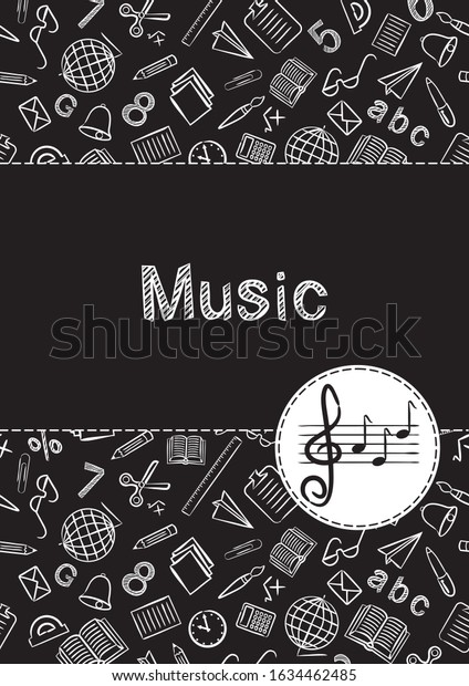 Cover School Notebook Music Textbook School Stock Vector (Royalty Free ...