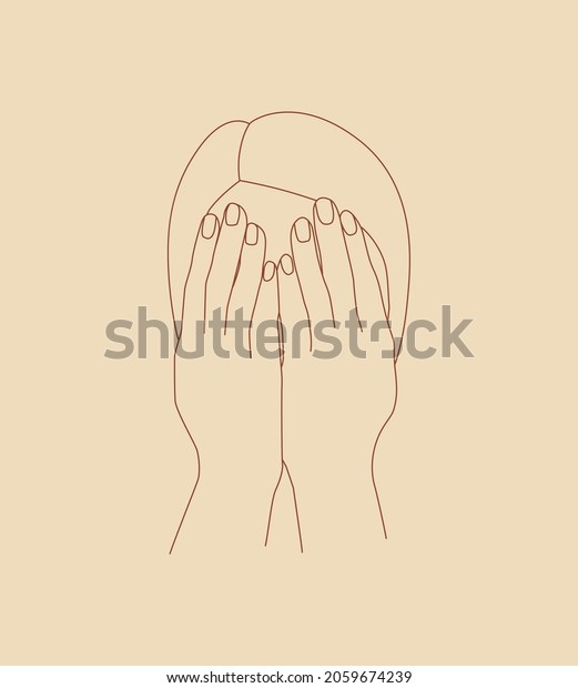 Cover Your Face Your Hands Crying Stock Vector (Royalty Free) 2059674239 | Shutterstock