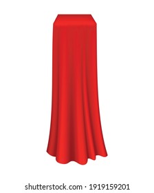 Covered Object Red Silk Fabric Curtain Stock Vector (Royalty Free ...