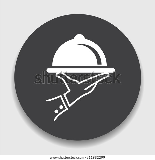 Covered Plate Icon Stock Vector (Royalty Free) 311982299