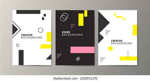 Vektor Stok Brochure Layout Square Covers Design Templates (Tanpa ...