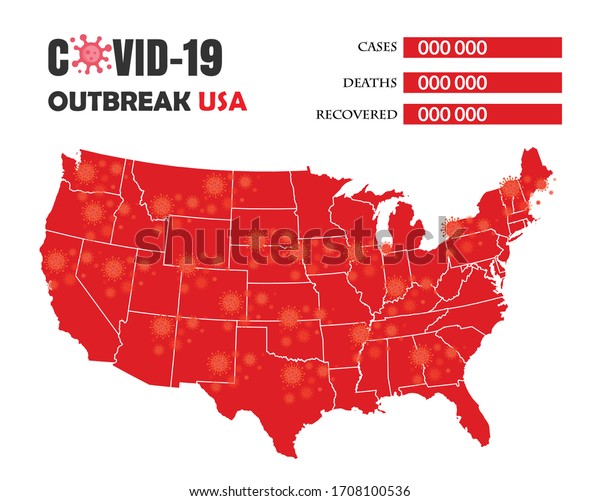 Covid Outbreak Usa Usa Map Covid19vector Stock Vector (Royalty Free ...