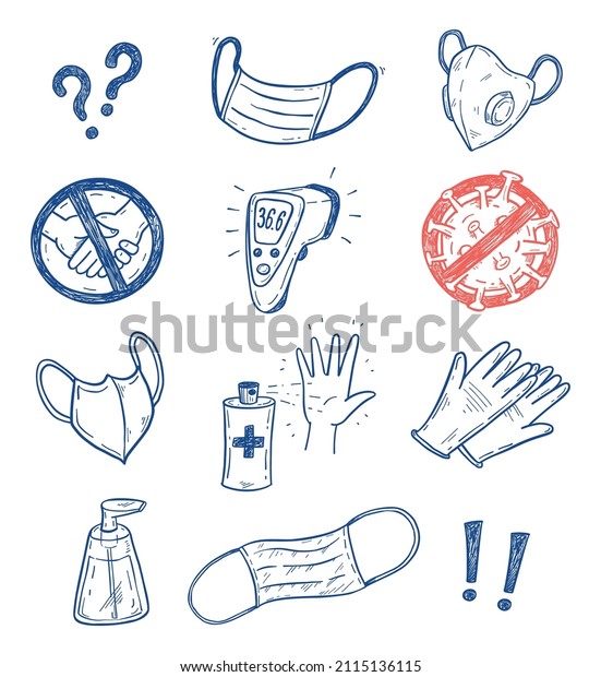 Covid Signs Warning Virus Infection Stock Vector (Royalty Free ...