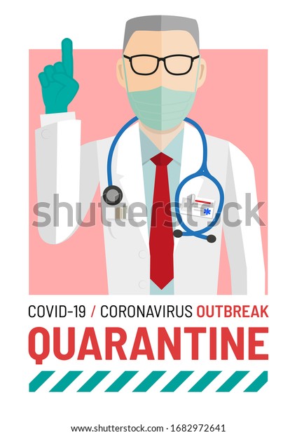 Covid19 Coronavirus Warning Poster Leaflet Template Stock Vector ...