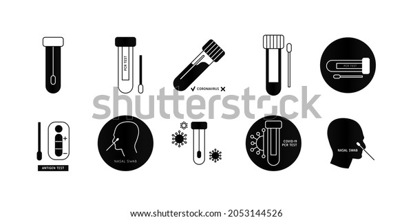 Covid19 Pcr Virus Test Vector Line Stock Vector (Royalty Free) 2053144526