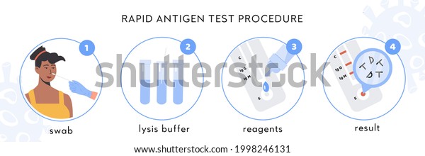 Stock vektor „Covid19 Rapid Antigen Test Procedure Infographic“ (bez ...