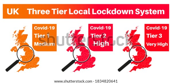 Covid19 Uk 3 Tier System Map Stock Vector (Royalty Free) 1834820641 ...