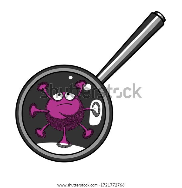 Covid19 Virus Under Microscope Funny Cartoon Stock Vector (Royalty Free ...