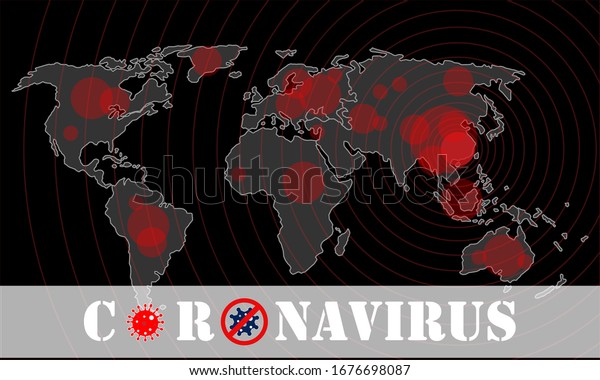 Covid19 World Map Corona Virus Covid19 Stock Vector (Royalty Free ...