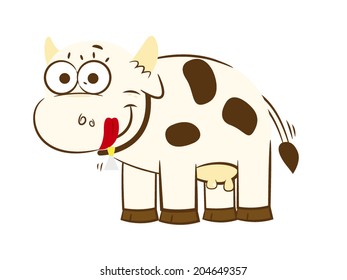 Vintage Cartoon Cow Stock Vector (Royalty Free) 45181600 | Shutterstock