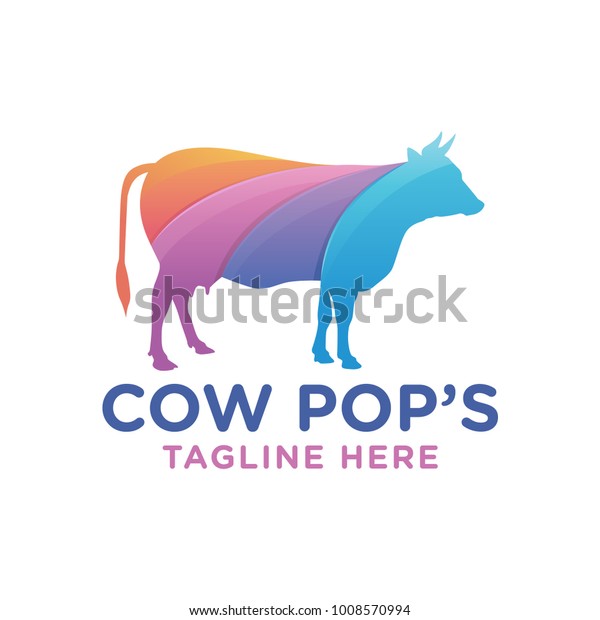 Cow Abstract Logo Gradient Color Stock Vector (Royalty Free) 1008570994 ...