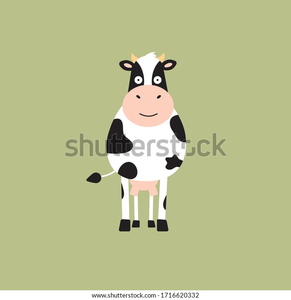 Cow Big Belly Smiling Stock Vector (Royalty Free) 1716620332 | Shutterstock