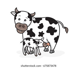 Cartoon Cow Vector Stock Vector (Royalty Free) 674795791 | Shutterstock