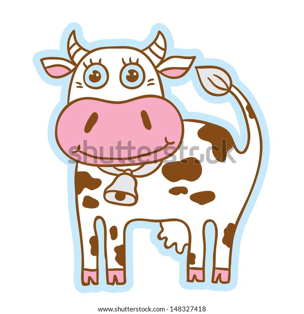 Cow Cartoon Style Animals Vector Isolated Stock Vector (Royalty Free ...