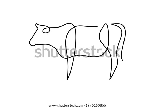 Cow Continuous Line Art Drawing Style Stock Vector (Royalty Free ...
