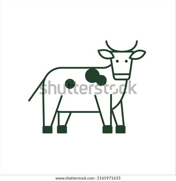 Cow Contour Outline Style Vector Simple Stock Vector (Royalty Free ...