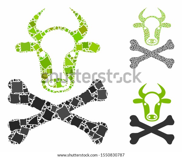 Cow Death Mosaic Ragged Elements Variable Stock Vector (Royalty Free ...