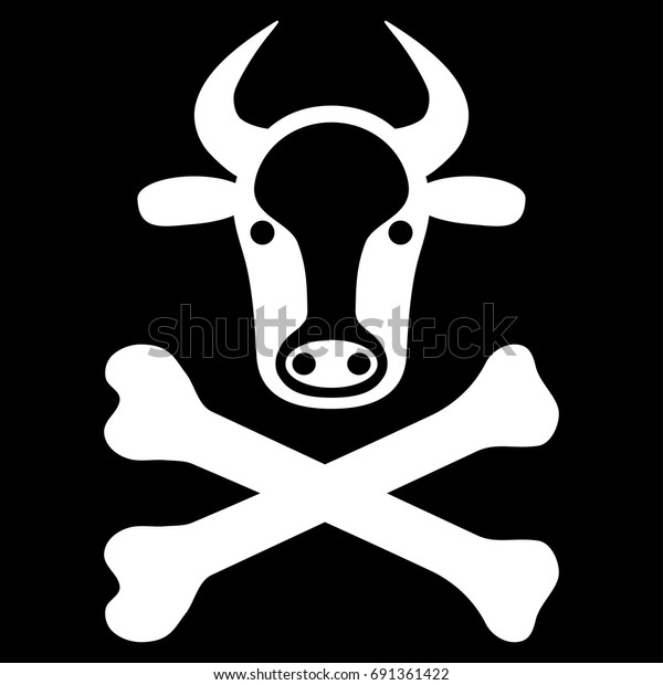 Cow Death Vector Icon Flat White Stock Vector (Royalty Free) 691361422 ...