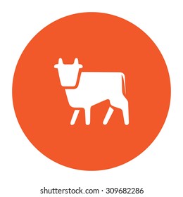Cow Flat White Symbol Orange Circle: เวกเตอร์สต็อก (ปลอดค่าลิขสิทธิ์ ...