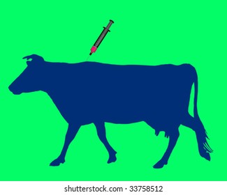Cow Gets Immunization Against Disease Mosquito Stock Illustration 40586548