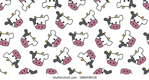 Cow Illustration Background Seamless Pattern Vector Stock Vector ...