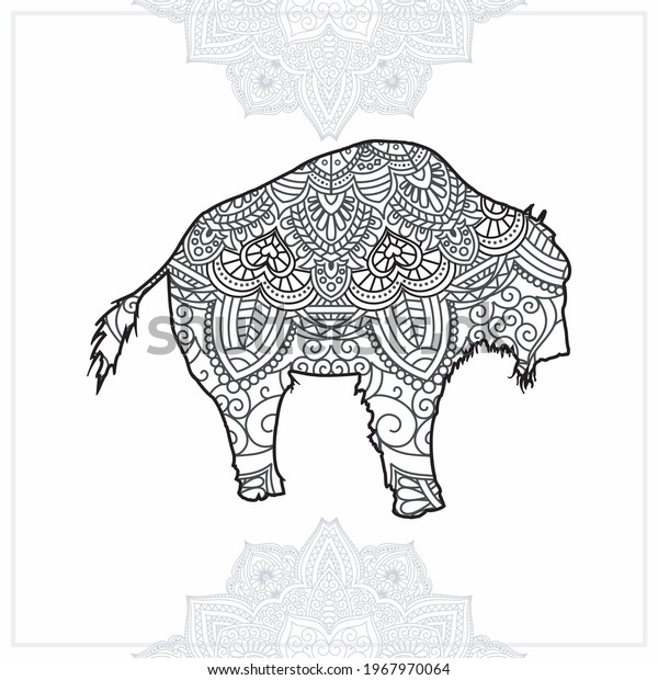 Cow Mandala Vintage Decorative Elements Oriental Stock Vector (Royalty ...