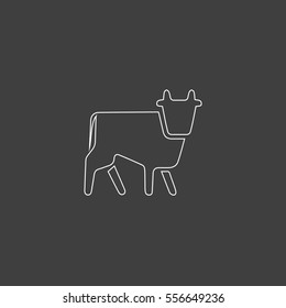 Cow Outline Vector Icon Contour Line Stock Vector (Royalty Free ...
