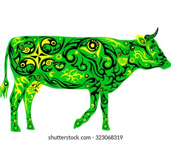 Cow Painted Animal Pattern Cattle Animal Stock Vector (Royalty Free ...