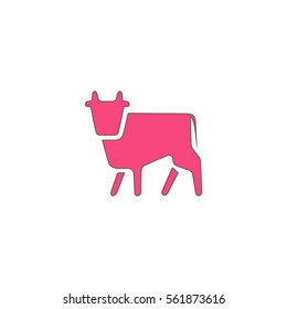 Cow Pink Vector Icon Black Contour Stock Vector (Royalty Free ...