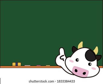 Cow Pointing Blackboard Stock Vector (Royalty Free) 1833384433 ...