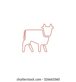 Cow Red Outline Vector Pictogram On Stock Vector (Royalty Free ...