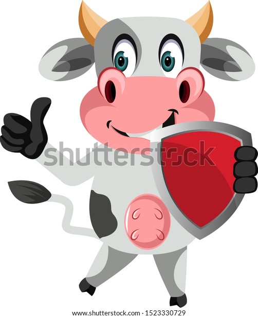 Cow Shield Illustration Vector On White Stock Vector (Royalty Free ...