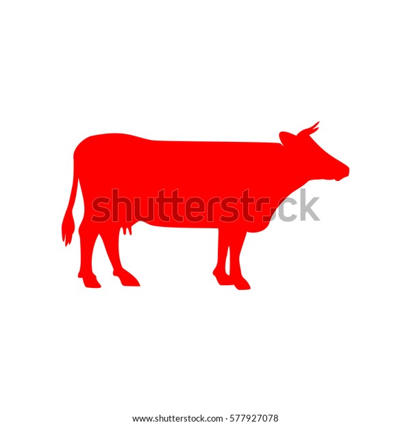 Cow Sign Illustration Vector Red Icon Stock Vector (Royalty Free ...