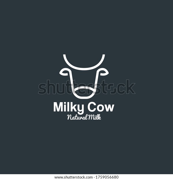Cow Simple Line Logo Icon Vector Stock Vector (Royalty Free) 1759056680 ...