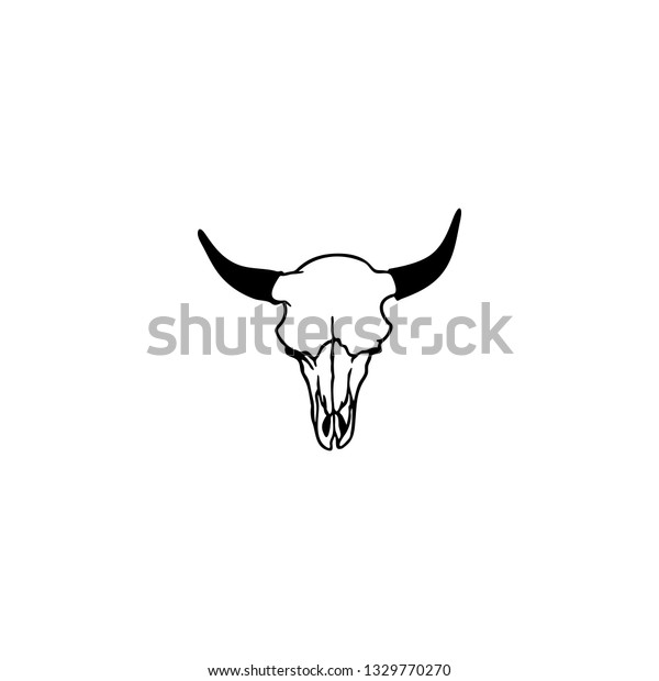 Cow Skull Icon Vector Cow Skull Stock Vector (Royalty Free) 1329770270 ...