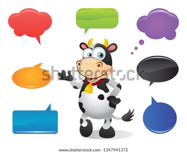 Cow Speech Bubbles Stock Vector (Royalty Free) 1347941372 | Shutterstock