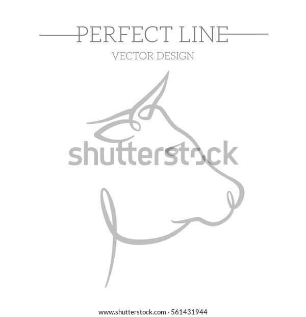 Cow Vector Line Symbol Logo Emblem Stock Vector (Royalty Free) 561431944