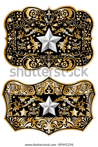 Cowboy Belt Buckle Vector Design Stock Vector (Royalty Free) 89441296