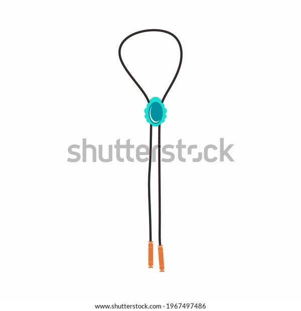 Cowboy bolo tie flat cartoon icon design element. Male fashion ...