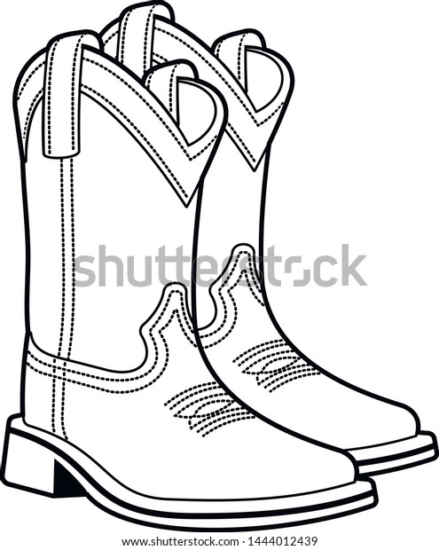 Cowboy Boot Isolated On White Background Stock Vector (Royalty Free ...