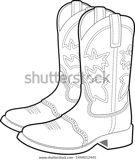 Cowboy Boot Isolated On White Background Stock Vector (Royalty Free ...
