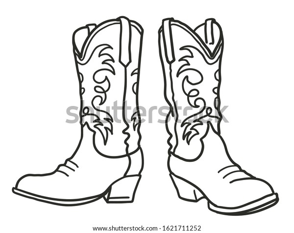 1,470 Cowboy Boot Outline Images, Stock Photos & Vectors | Shutterstock