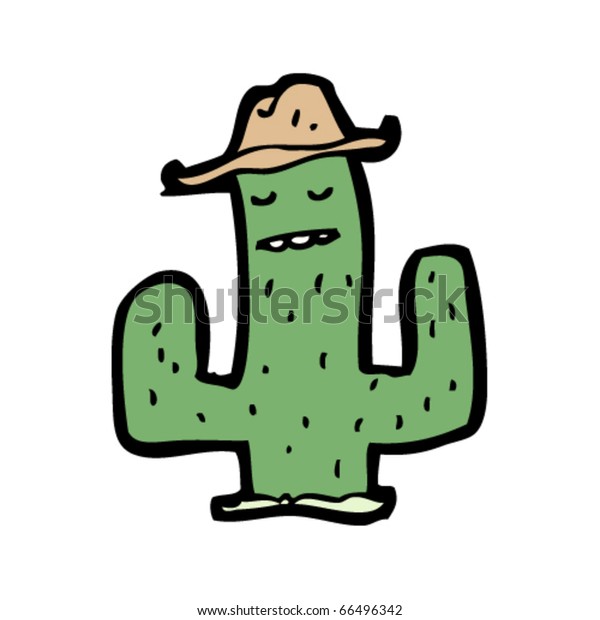 Cowboy Cactus Cartoon Stock Vector (Royalty Free) 66496342